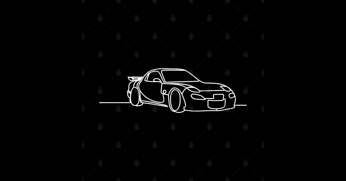 Mazda RX7 Line Drawing - Rx7 - Sticker | TeePublic