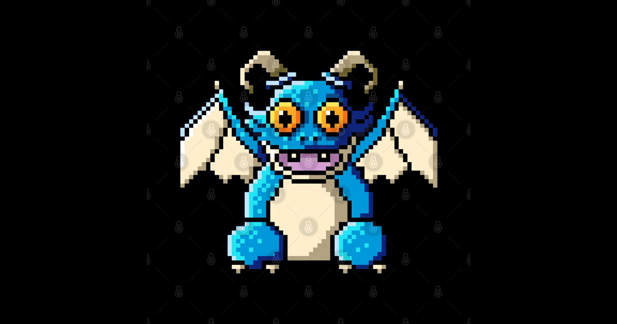 baby dragon water - Pixels - Sticker | TeePublic