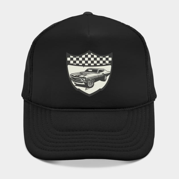 Racing Car Muscle Car Logo Motorsports - Muscle Car - Hat | TeePublic