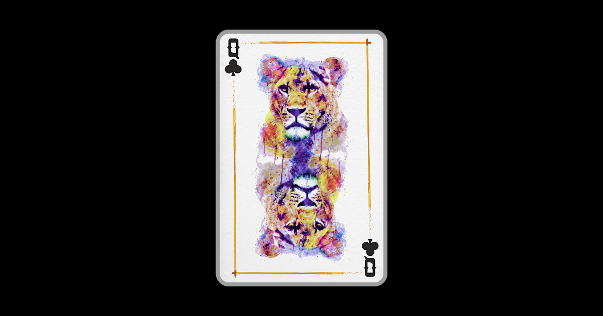 Lioness Playing Card - Lioness Queen - Sticker | TeePublic