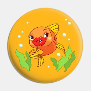 Fish Big Lips Cartoon Illustration Pins and Buttons for Sale | TeePublic
