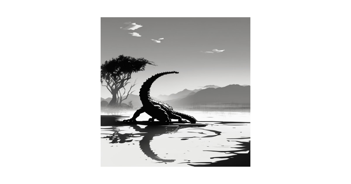 Alligator Shadow Silhouette Anime Style Collection No. 104 - Digital ...
