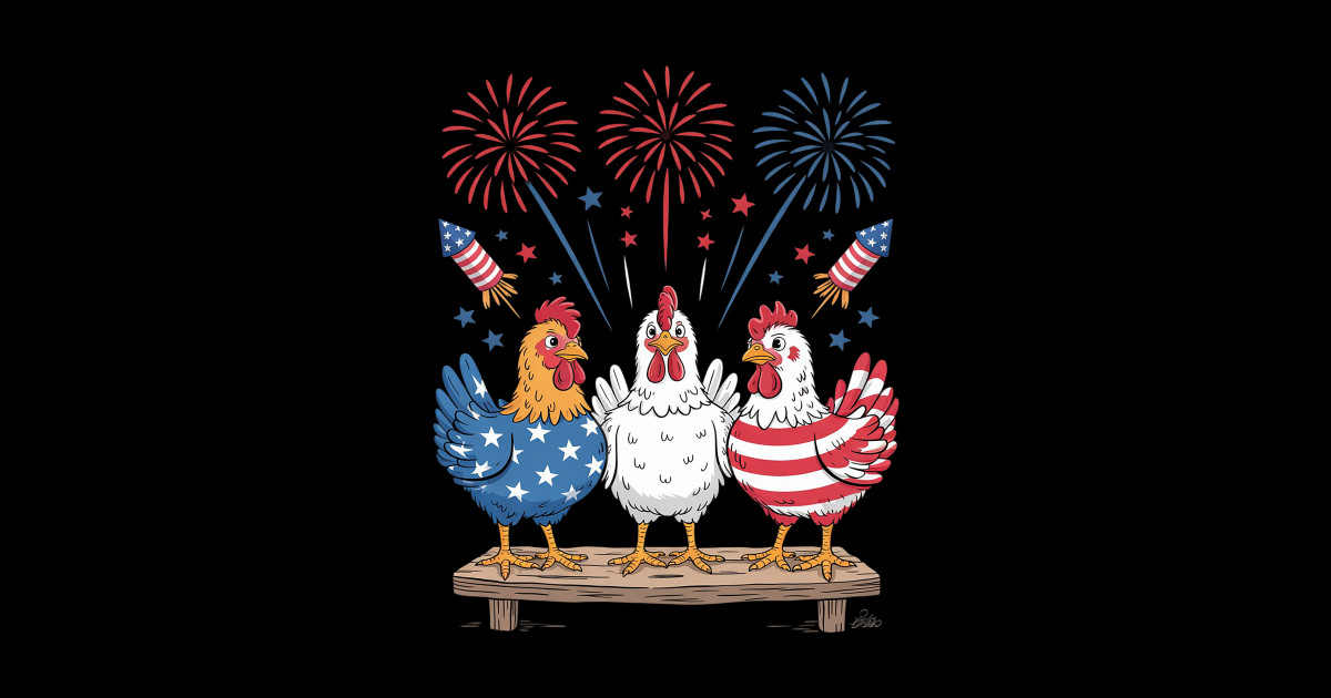 Patriotic Chickens USA Flag 4th of July Chicken Lover 12 - Patriotic ...