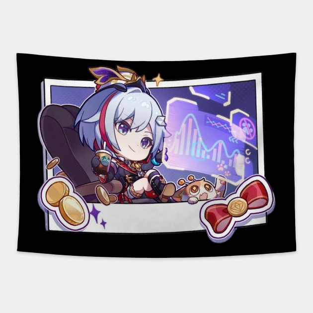 Honkai Star Rail Chibi Topaz Market - Honkai Star Rail - Tapestry ...