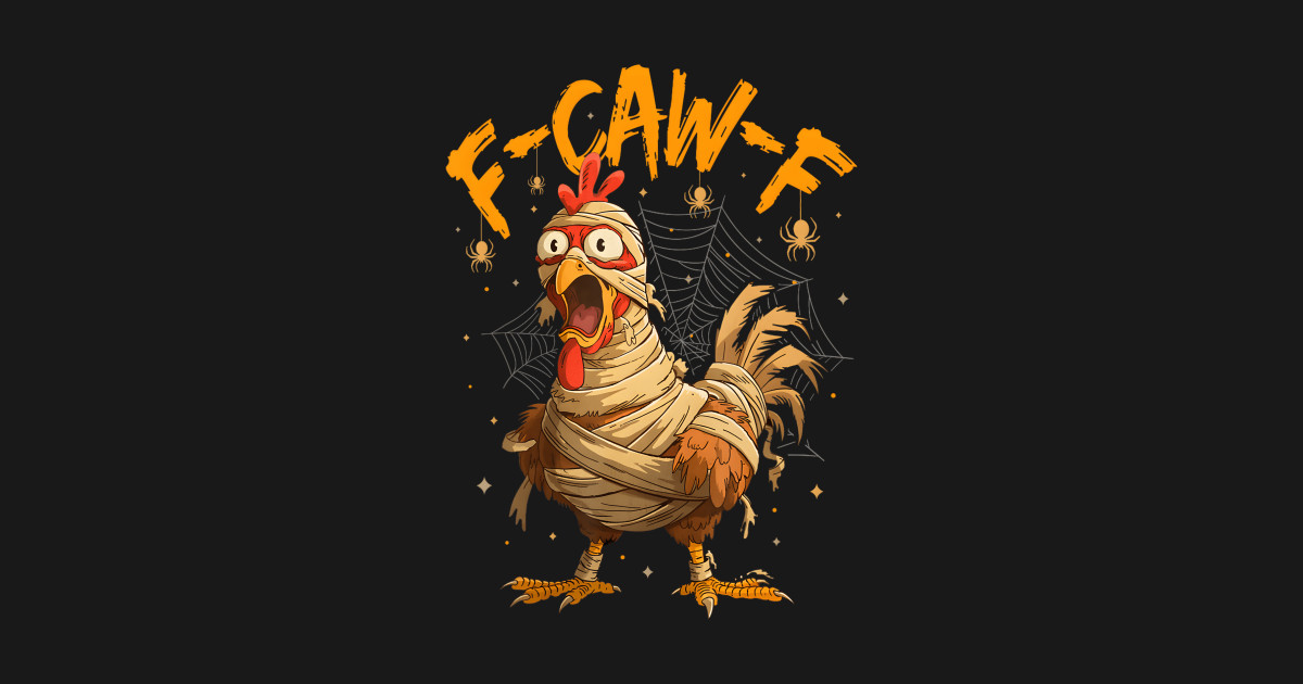 F-Caw-F Chicken Mummy Halloween Humor F-Caw-F - Funny Chicken Mummy - T ...