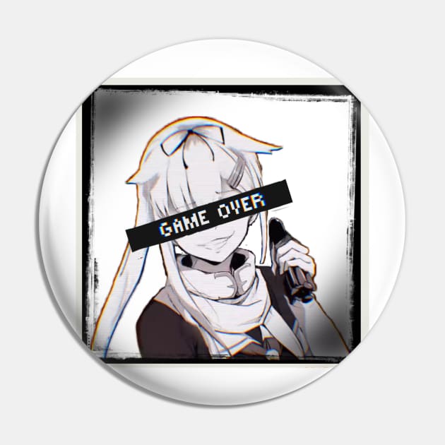 GAME OVER Anime Glitch Aesthetic - Anime And Manga - Pin | TeePublic