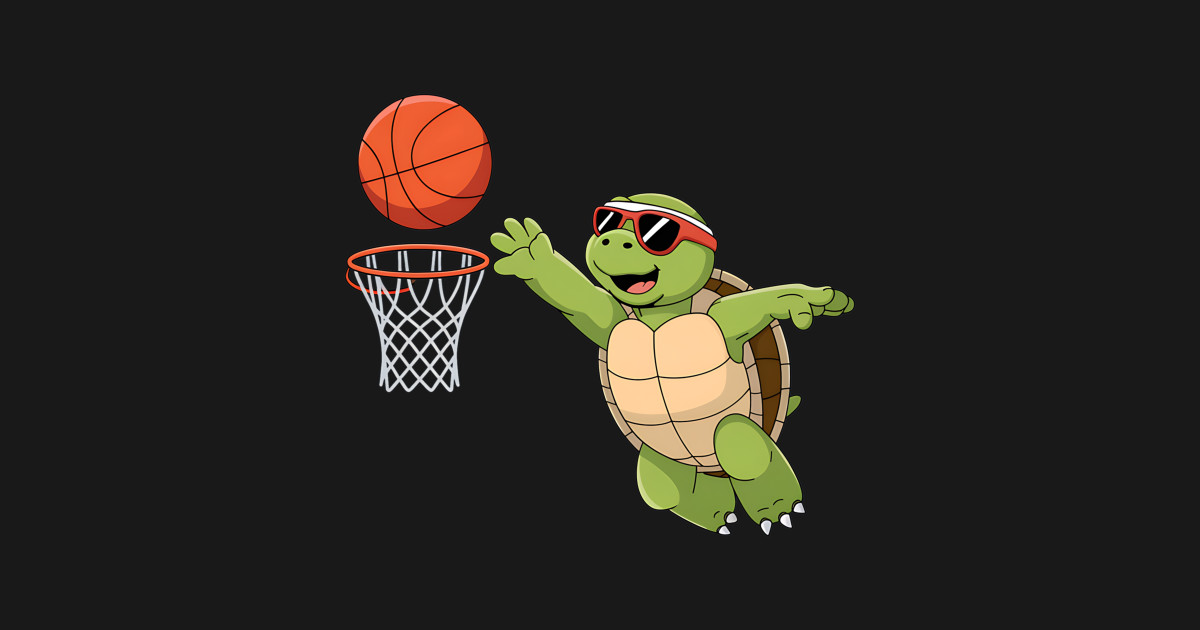 Turtle Playing Basketball Sports Sea Tortoise Player Kids - Turtle ...
