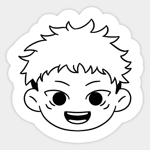 Yuji chibi cute black line - Jujutsu Kaisen - Sticker | TeePublic