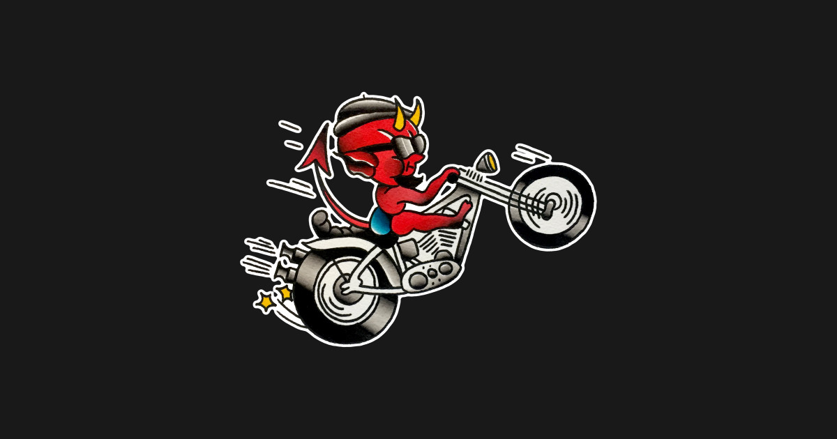 Devil Beatnik Rider Tattoo Design - Tattoo - T-Shirt | TeePublic
