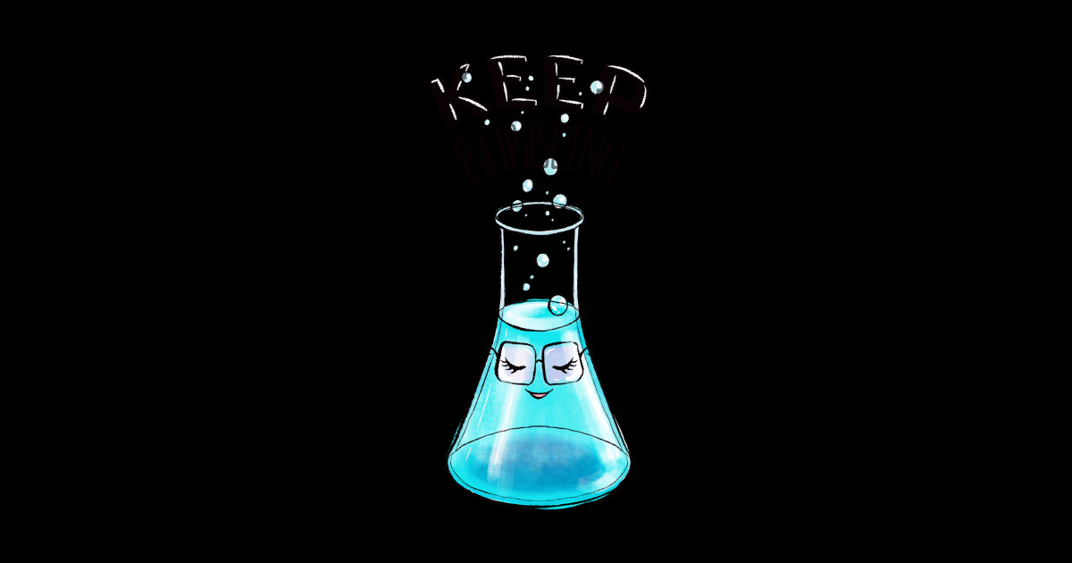 Cute Flask Character Nerdy Chemistry Lab Art - Cute Chemistry - Posters ...