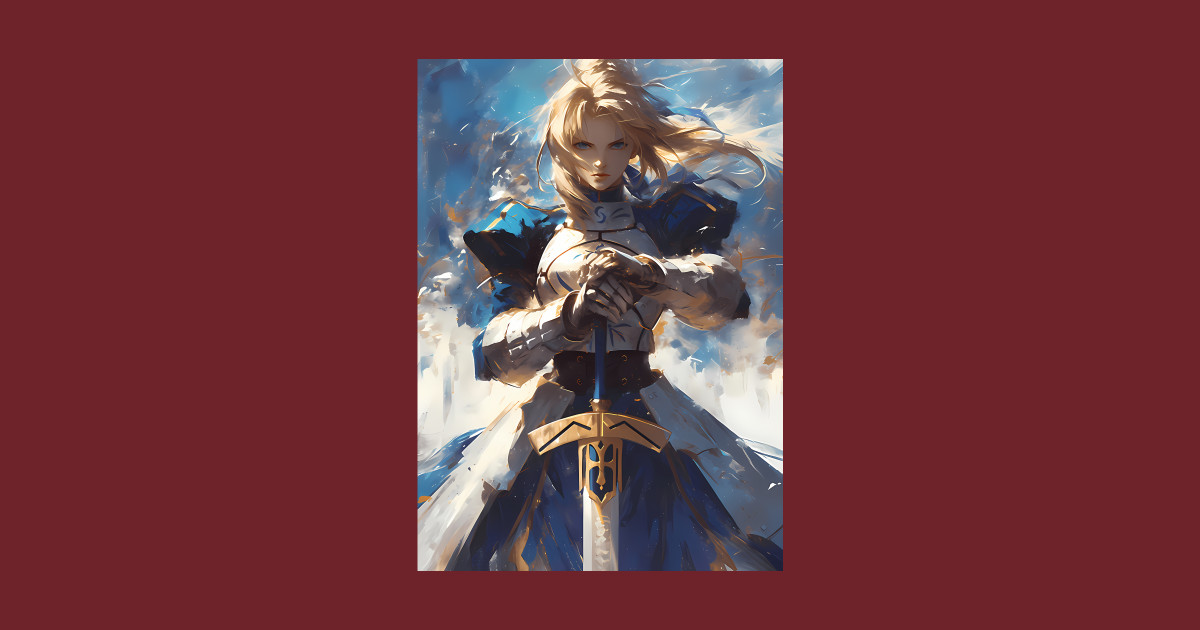 Saber Fate Stay Night Anime Noble Warrior Grace - Saber - T-Shirt ...