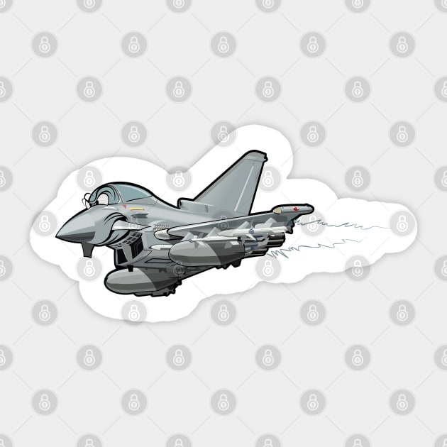 Cartoon Fighter Plane - Cartoon Plane - Sticker | TeePublic