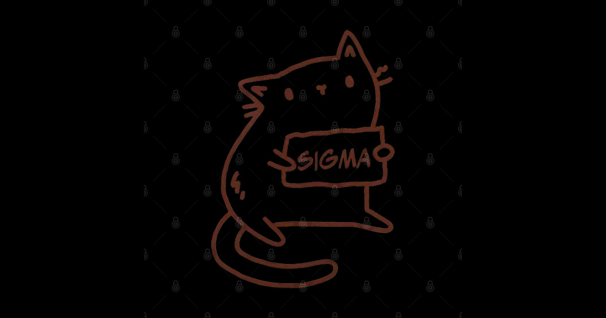 Cat Sigma Sign - Cat Sigma Sign - Sticker | TeePublic