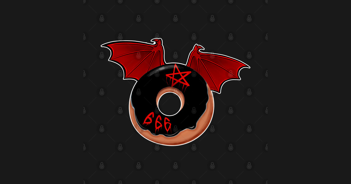 Devilish Demon Donut 666 Silly Cute and Funny - Cute Demon - T-Shirt ...