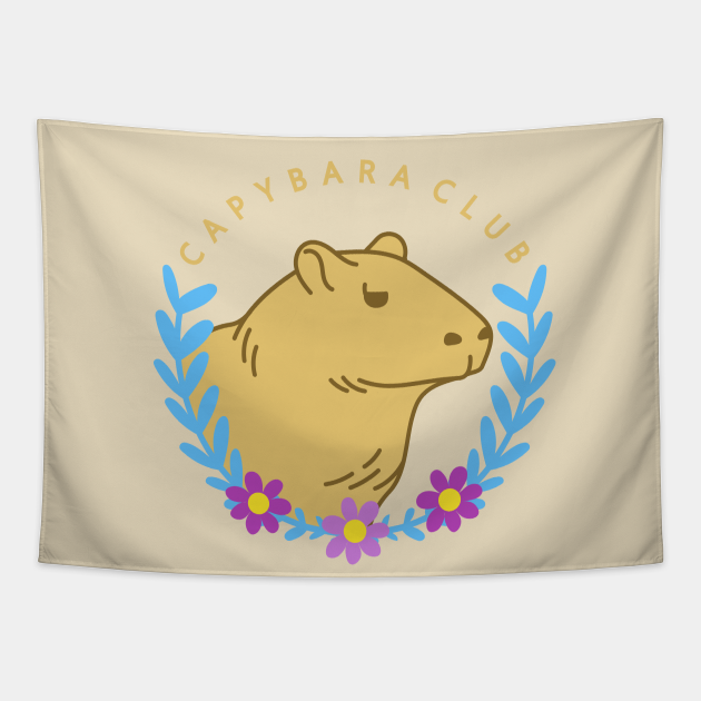Capybara Club - Capybara - Tapestry | TeePublic