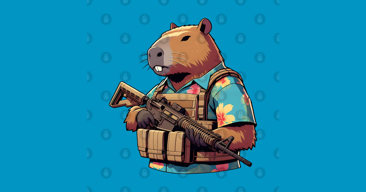 tactical capybara - Capybara - T-Shirt | TeePublic