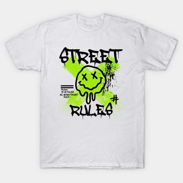 Street Rules - Smiley Face - T-Shirt | TeePublic