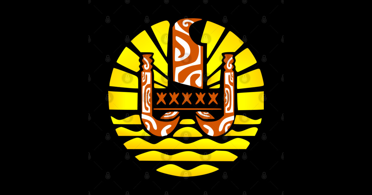 Flag of French Polynesia (yellow) - Flag Of French Polynesia - Sticker ...
