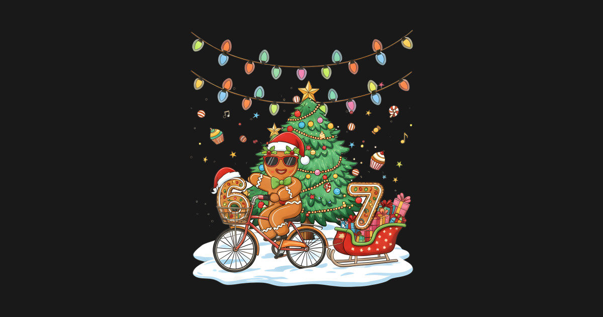 Gingerbread Six Seven 67 Ice Cream Drip - Funny Xmas Gingerbread - T ...