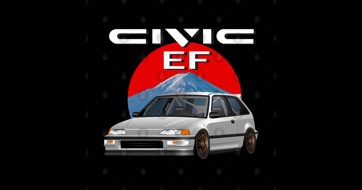 Civic EF - Honda - Sticker | TeePublic