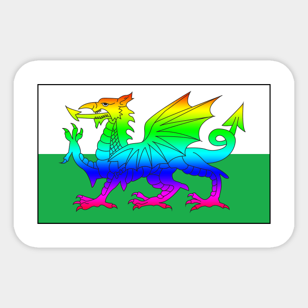 Welsh Rainbow Dragon - Dragons - Sticker | TeePublic