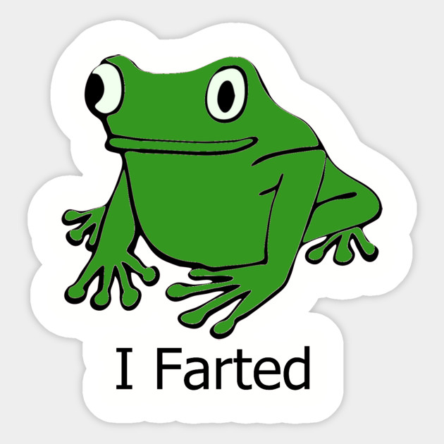 farting frog - Frog - Sticker | TeePublic
