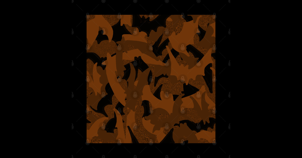 Spooky Camo Bats in Orange - Bats - Sticker | TeePublic