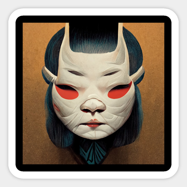 Oni Onna - Oni Mask - Sticker | TeePublic