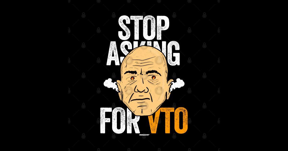 Stop Asking for VTO Angry Bald Man - Swagazon - Sticker | TeePublic