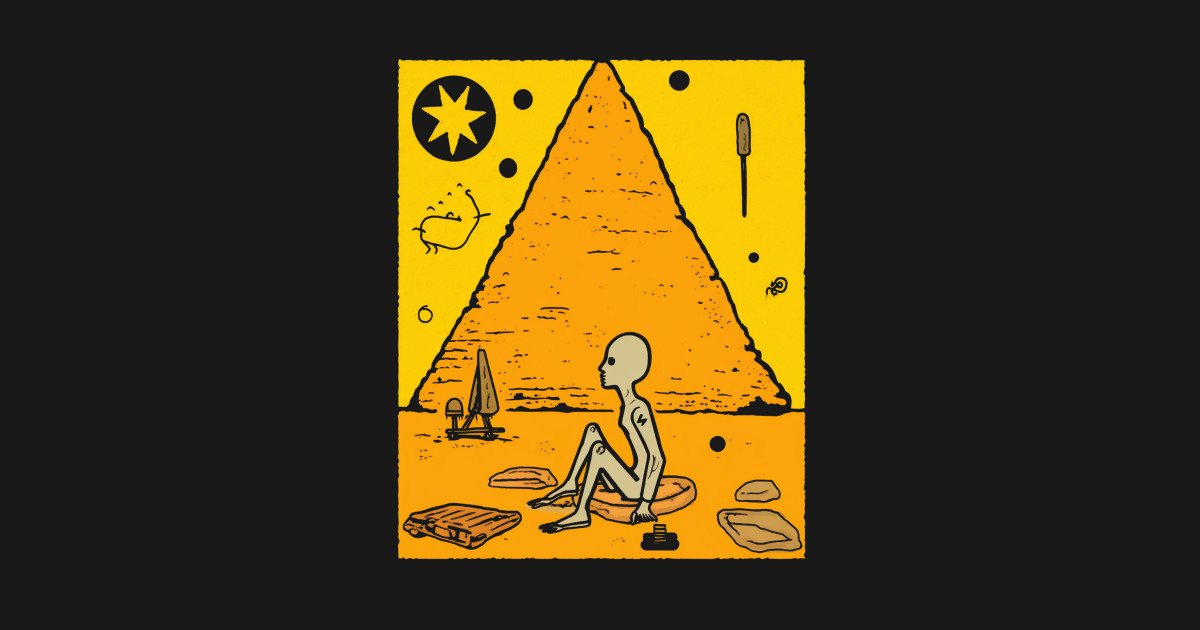 Ancient Egyptian Alien Pyramid Illustration - Extraterrestrial Art ...