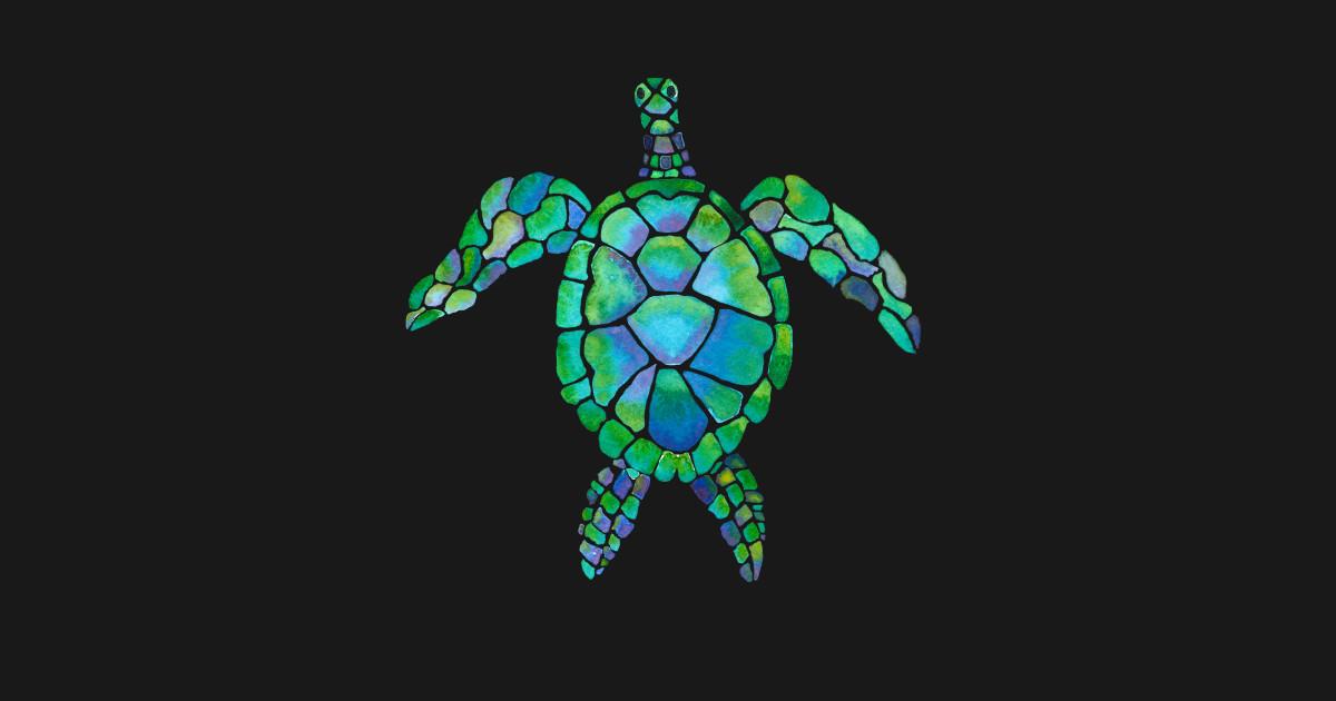 Sea Turtles & Friends on Ultramarine Blue by MarcyBrennanArt - Turtles ...