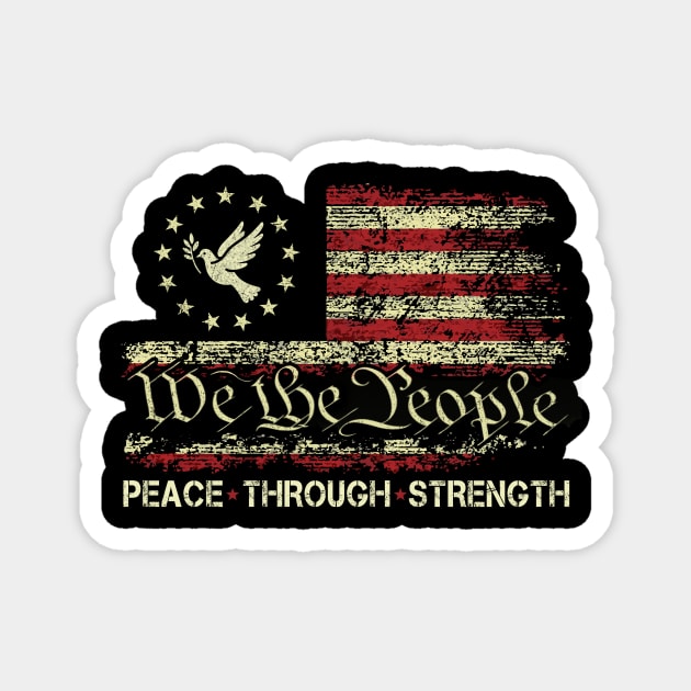 Peace Through Strength retro 2025 - Peace Through Strength - Magnet ...