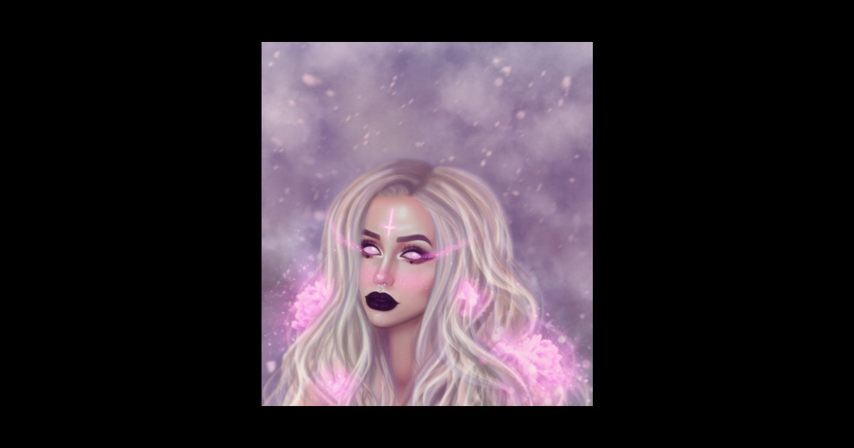 Flowers Demon Girl - Demon Girl - Sticker | TeePublic