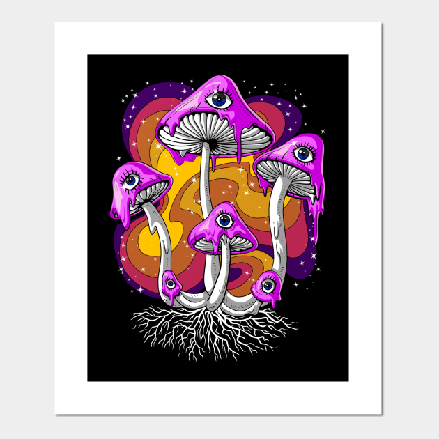 Psychedelic Psilocybin Mushrooms - Magic Mushrooms - Posters and Art ...