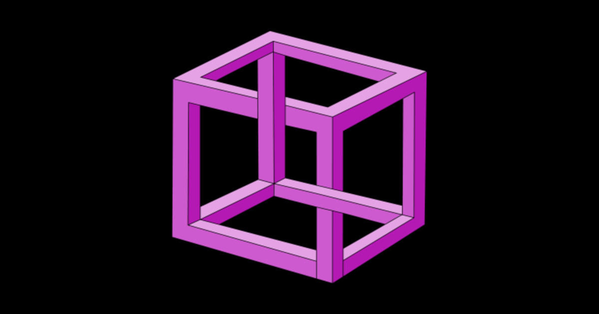 Necker's Optical Illusion Cube - Necker - Sticker | TeePublic