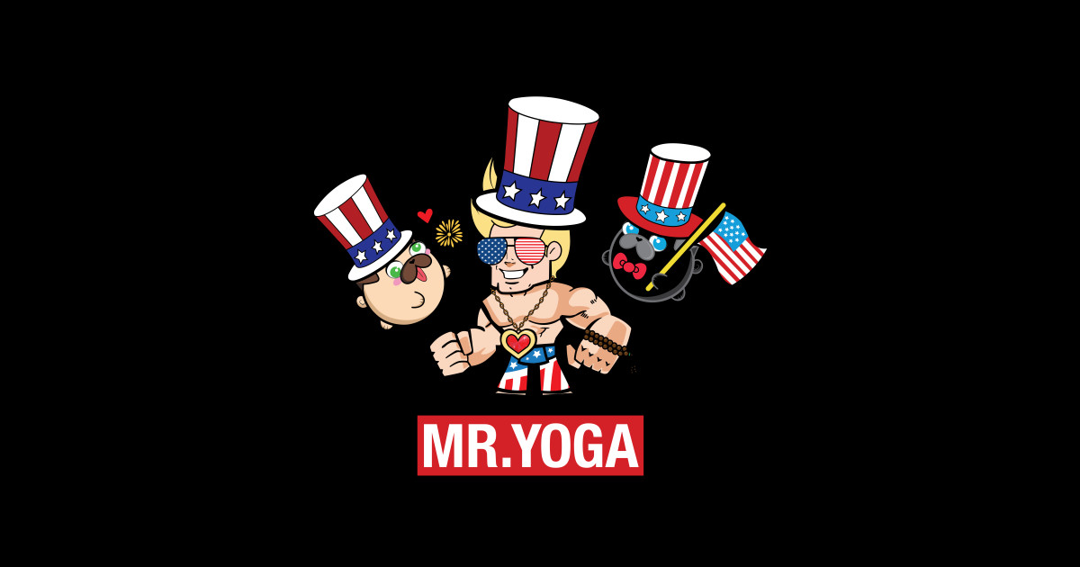 Mr. Yoga Fourth of July - Mr Yoga - Sticker | TeePublic