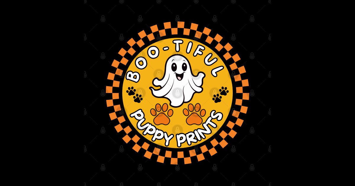 Cute Halloween ghost and Puppy Prints Boo-tiful - Halloween Gifts ...