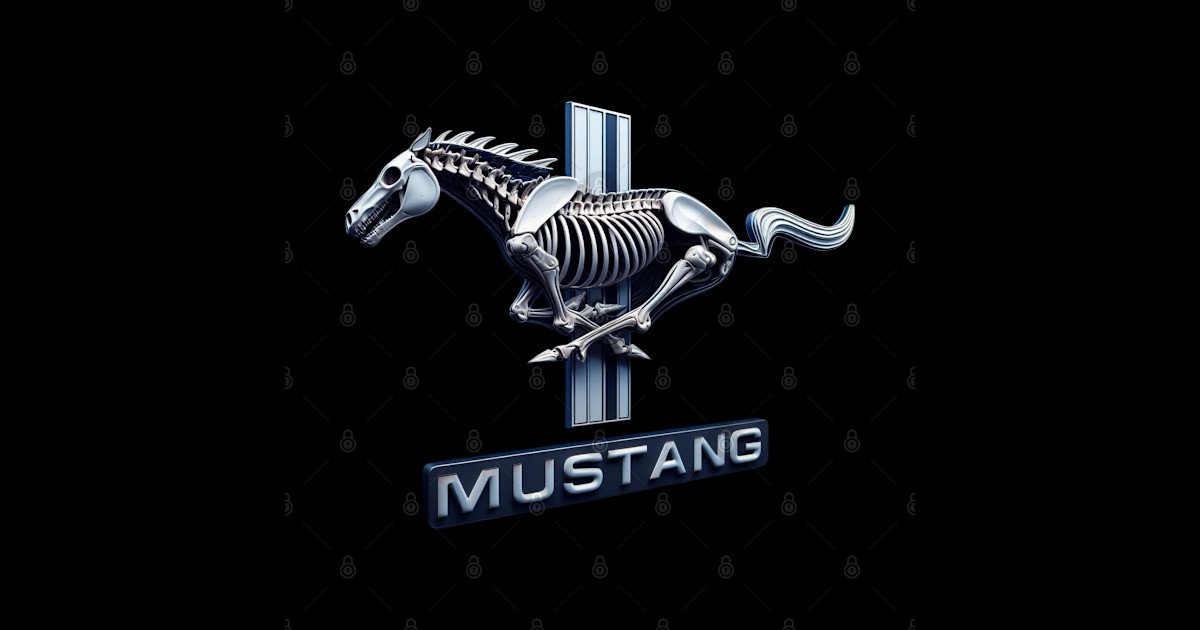 Skeleton Ford Mustang - Ford Mustang - Sticker | TeePublic