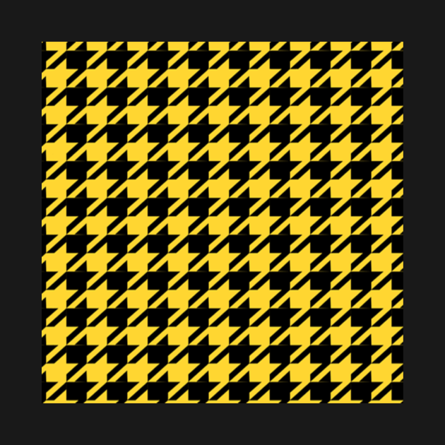Houndstooth/Dogtooth pattern black and yellow - Plaid - T-Shirt | TeePublic
