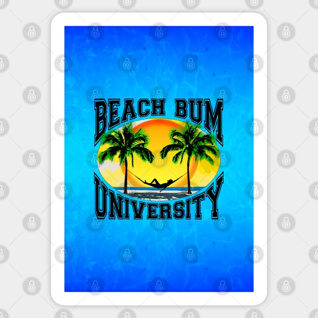 Beach Bum University - Beach - Sticker | TeePublic