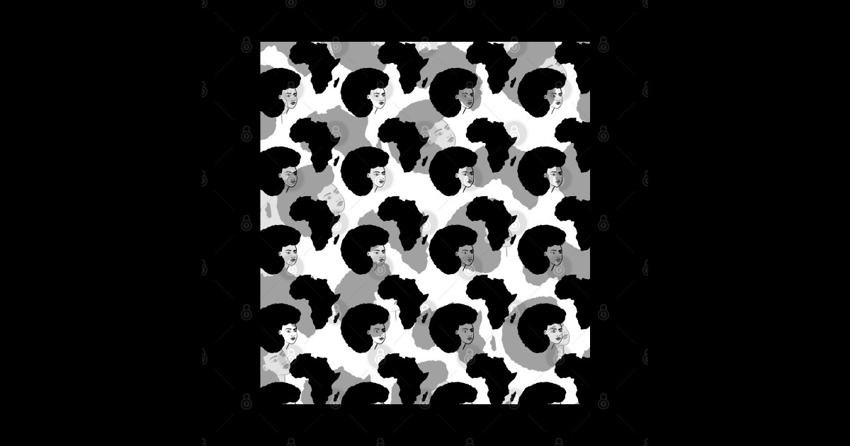 Black faces and Africa map pattern - Black Face Pattern - Pin | TeePublic