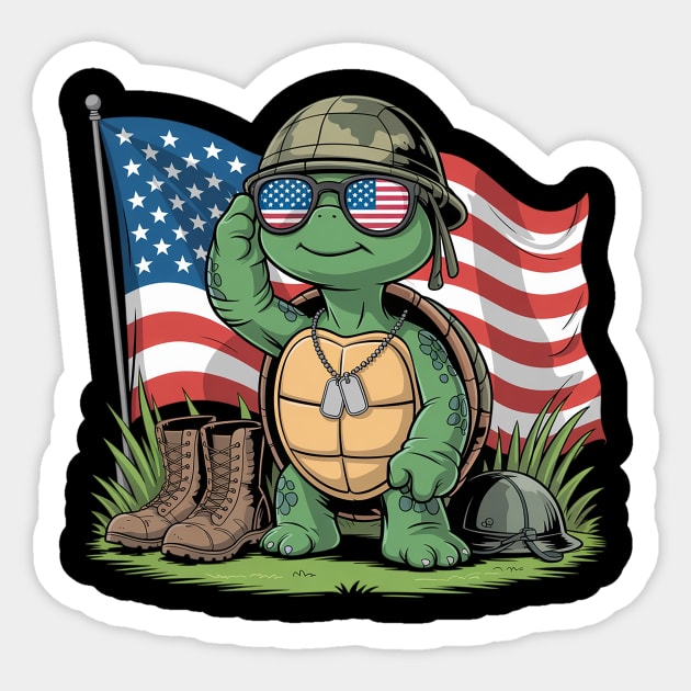 Turtle American Usa Flag Memorial Day 4Th Of July - 4th Of July ...