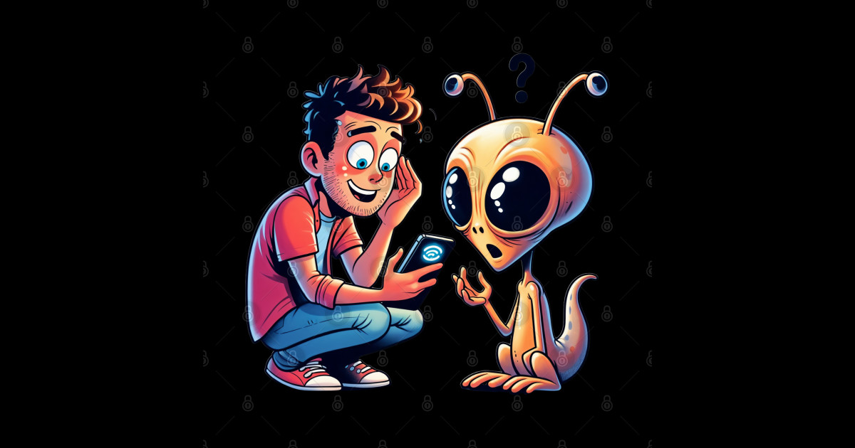 Alien Confusion - Funny Cartoon Tech Design - Alien Humor - Posters and ...