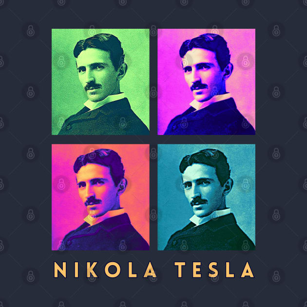 pop Nikola Tesla portrait - Nikola Tesla - T-Shirt | TeePublic