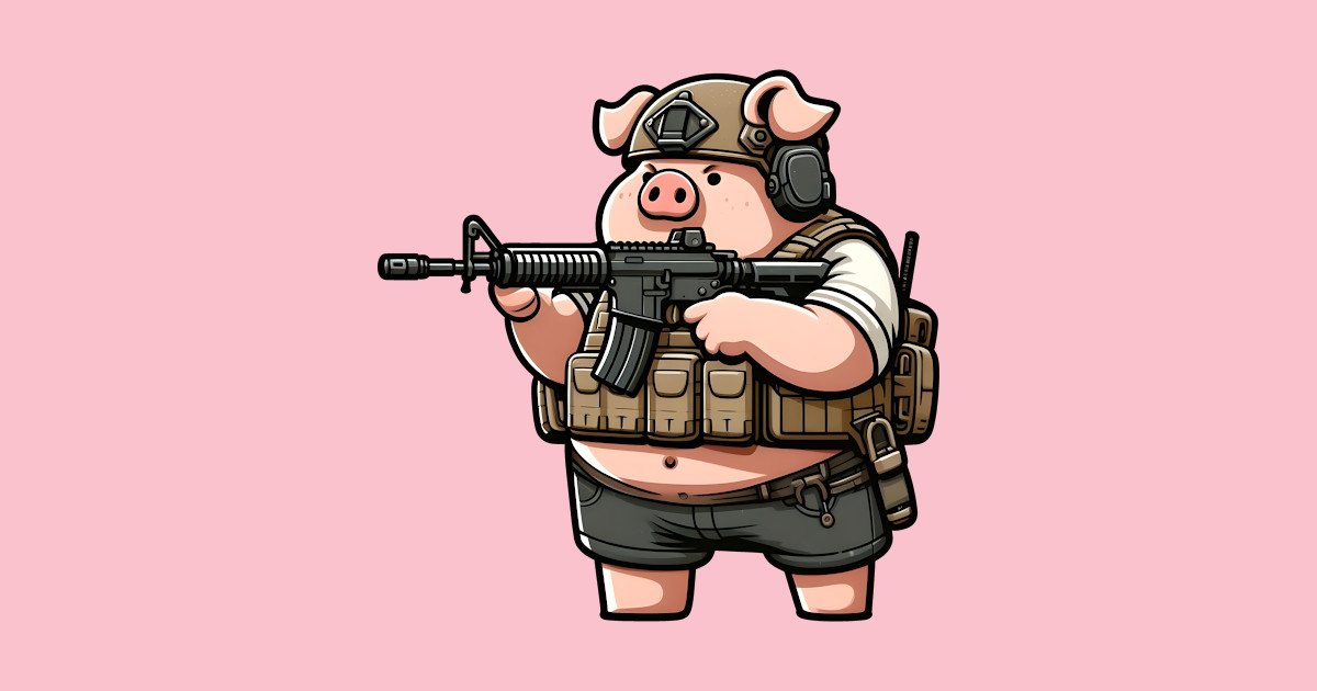 Tactical Pig - Pig - T-Shirt | TeePublic