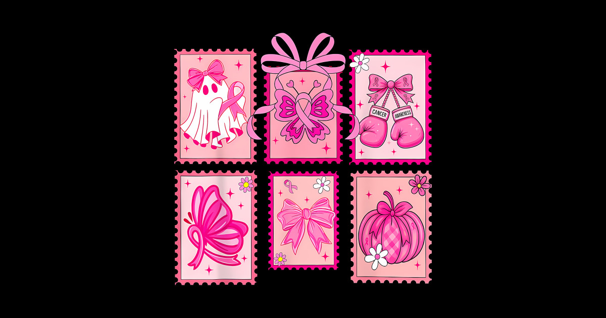 Preppy Pink Ribbon Halloween Ghost Breast Cancer Awareness - Coquette ...