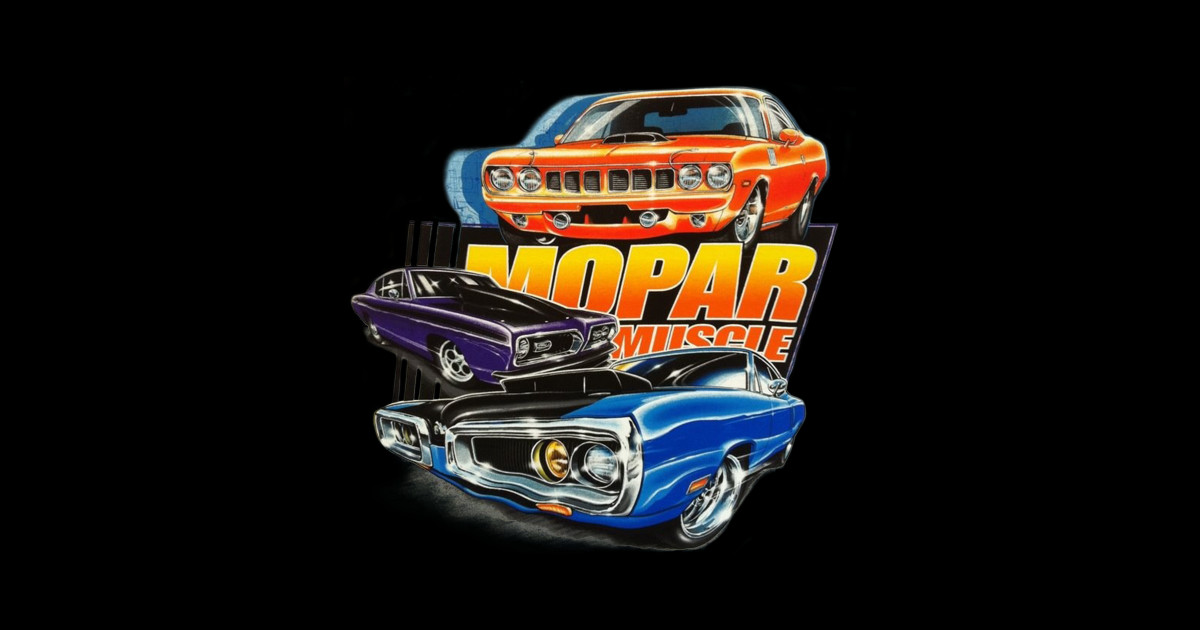 Stacked Mopar Classic Cars Cartoon - Mopar - Sticker | TeePublic