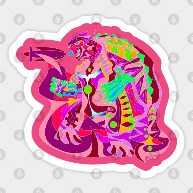pink gamera kaiju turtle tortoise ecopop - Turtle - Sticker | TeePublic