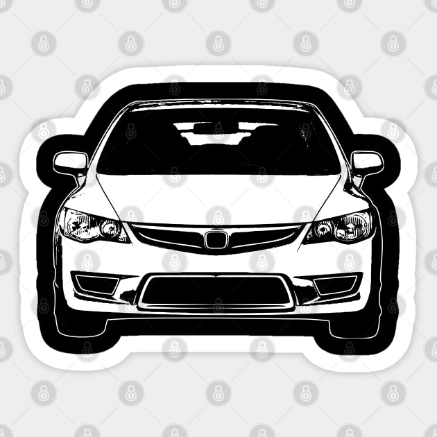 White Civic FD2 Sketch Art - Civic - Sticker | TeePublic