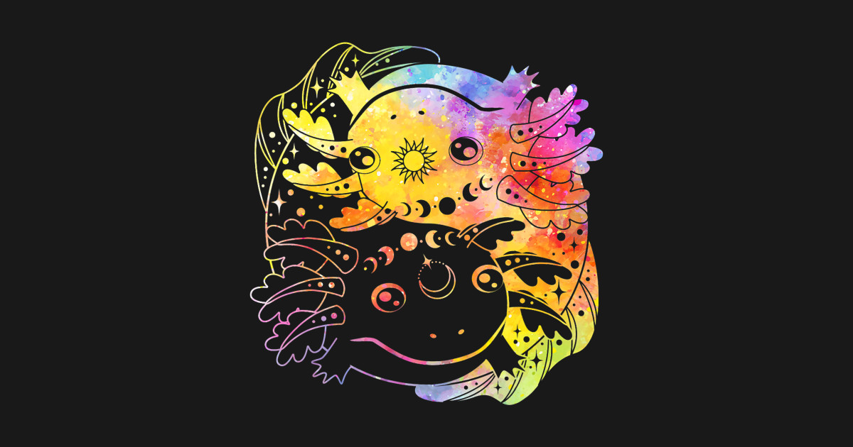 Mystical Axolotl Yin and Yang Celestial Boho Moon Phases - Axolotl - T ...